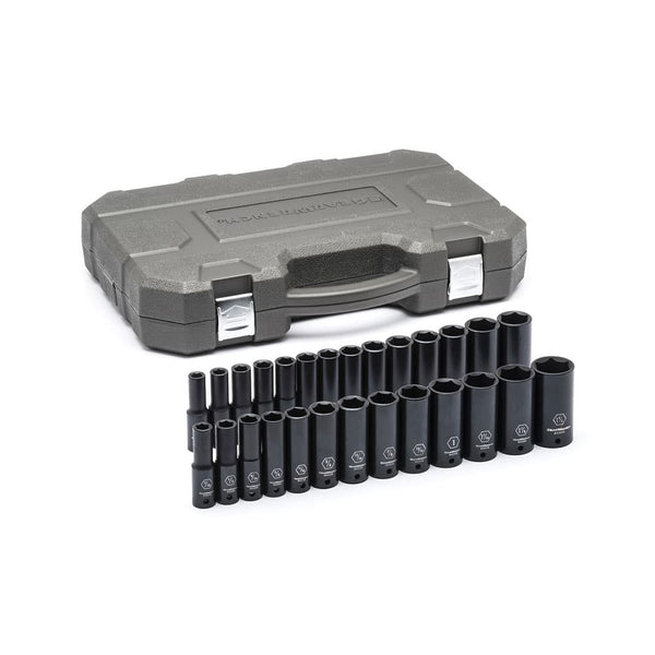GearWrench 84949N 27 Pc. 1 2 Drive 6 Point Deep Impact SAE Metric Soc