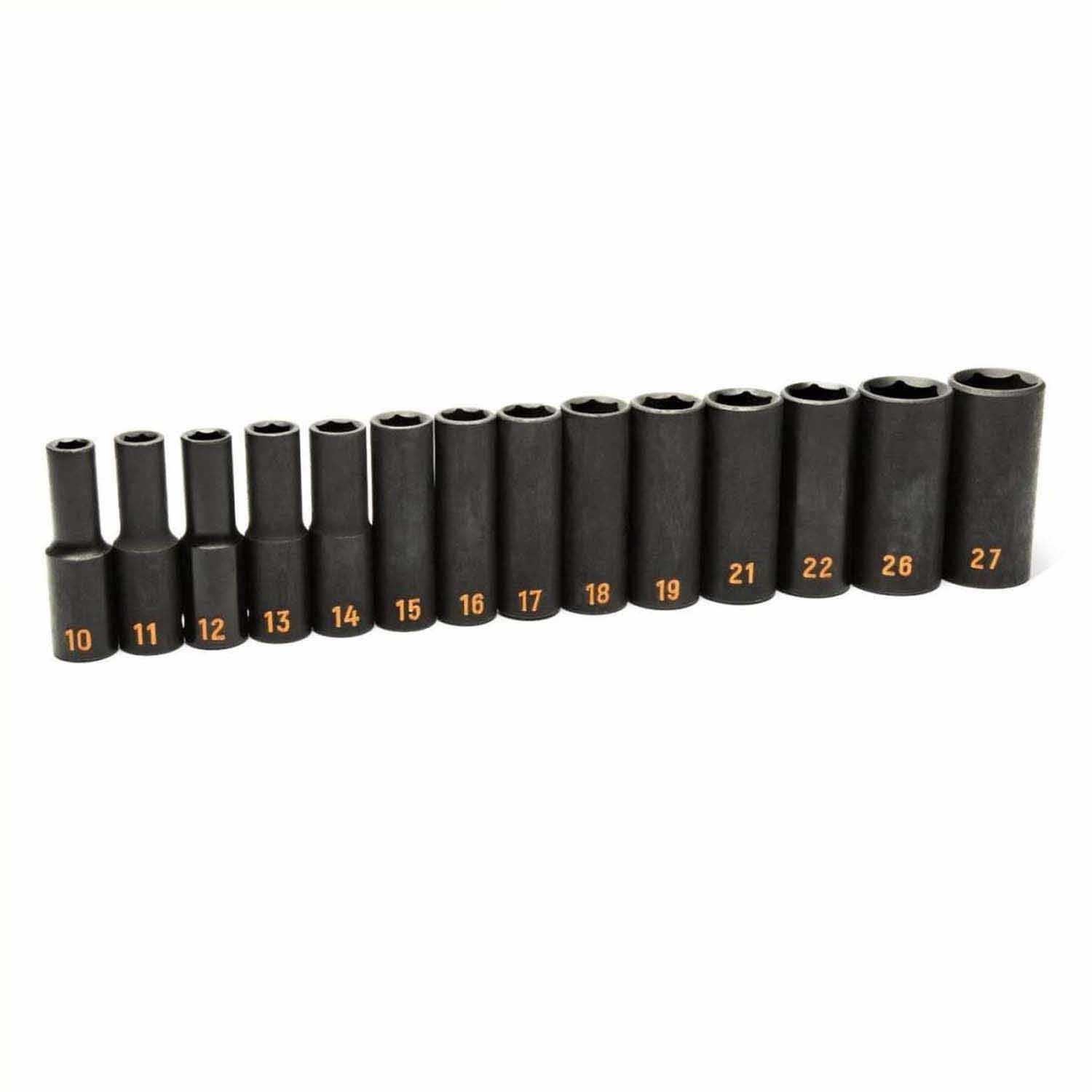 GearWrench 84955H 14 Piece 1/2" Drive 6 Point Metric Hi-Viz Deep Impac