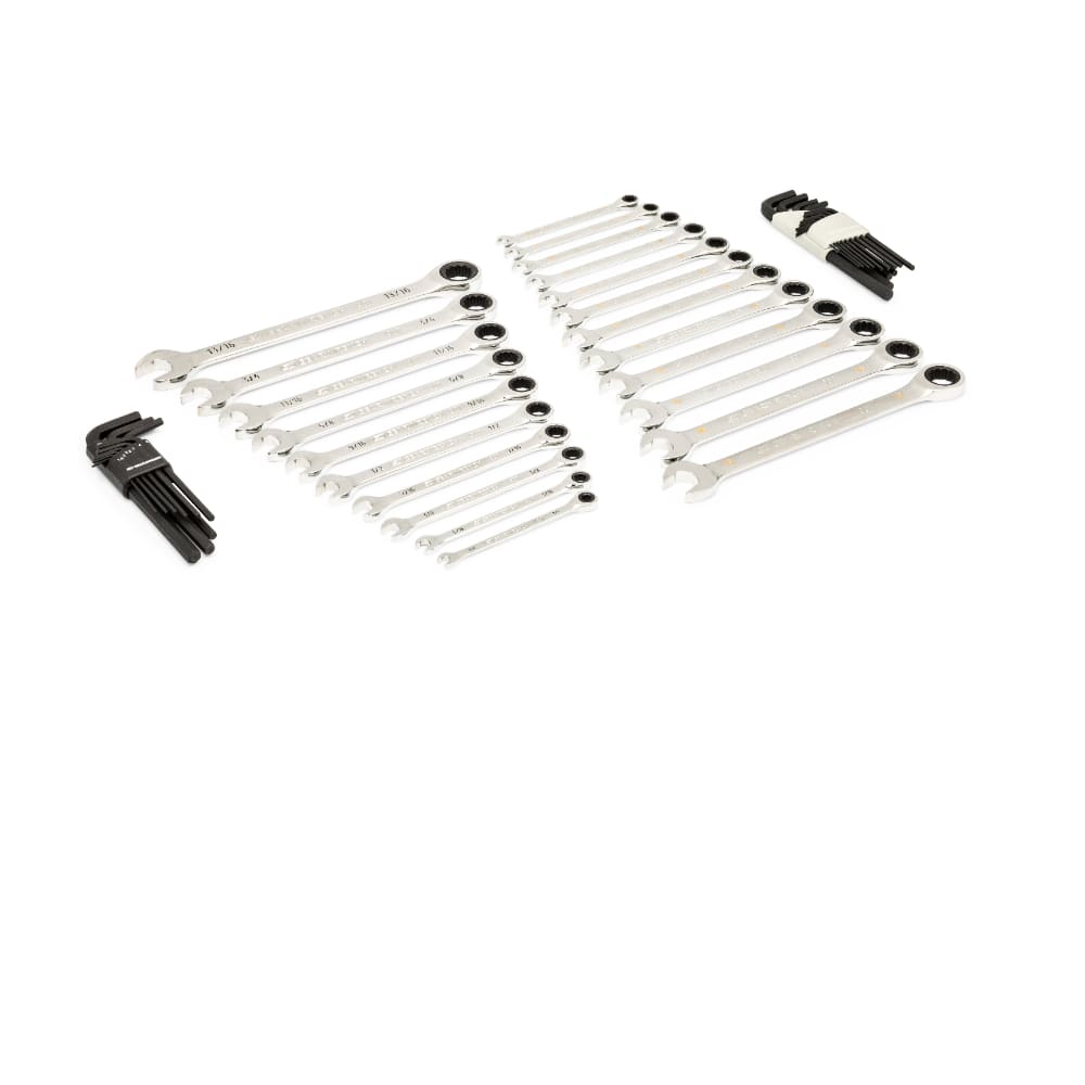 GearWrench 86528 44 Pc. 90-Tooth SAE/Metric Ratcheting Wrench and Hex