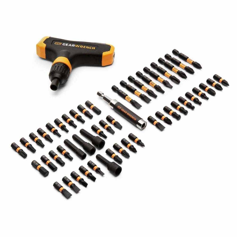Gearwrench 83535 51 Piece 1/4" Hex Micro Bits Set with Ratcheting T-Ha